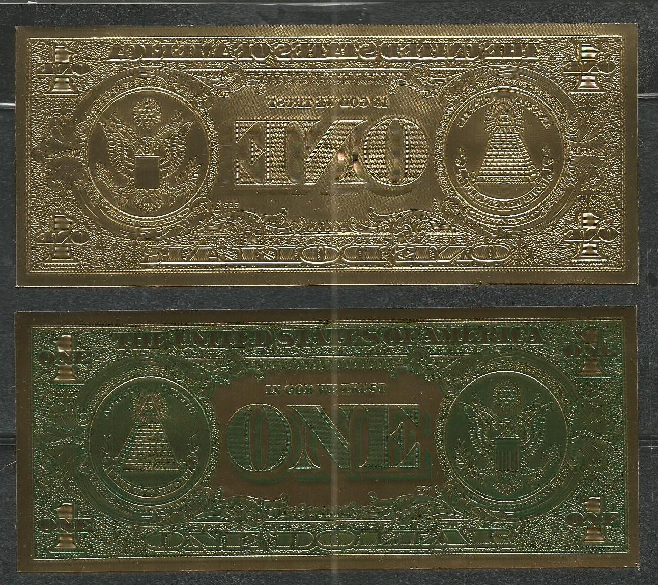 Fancy Note – USD 1 dollar Gold Foil Shining Golden Paper Money ...